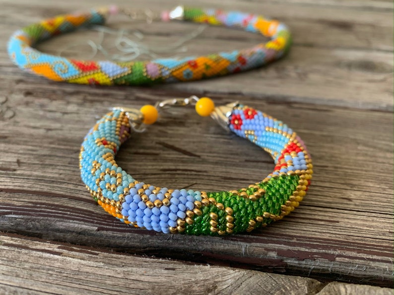 KIT to Make Bead Crochet rope necklace Crochet Seed beaded | Etsy