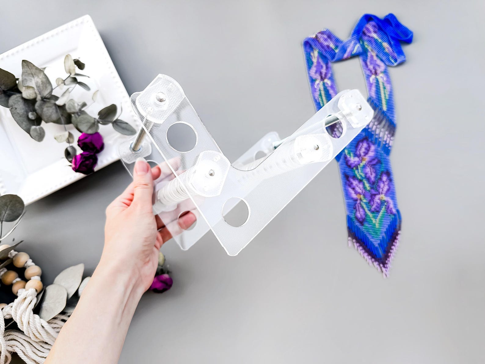 Jewelry Making Transparent Bead Loom, Upright Bead Weaving Frame, Clear ...