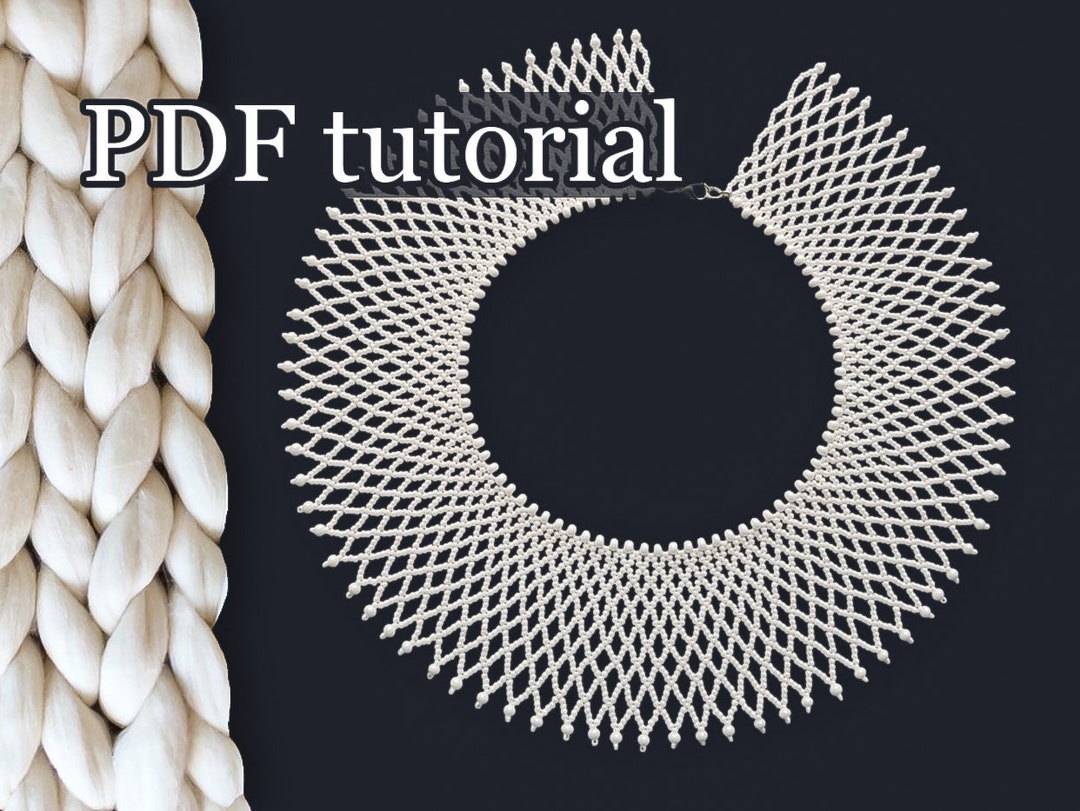 PDF Bead Collar Jewerly Tutorial, Ginsburg Seed Bead Lace Necklace ...