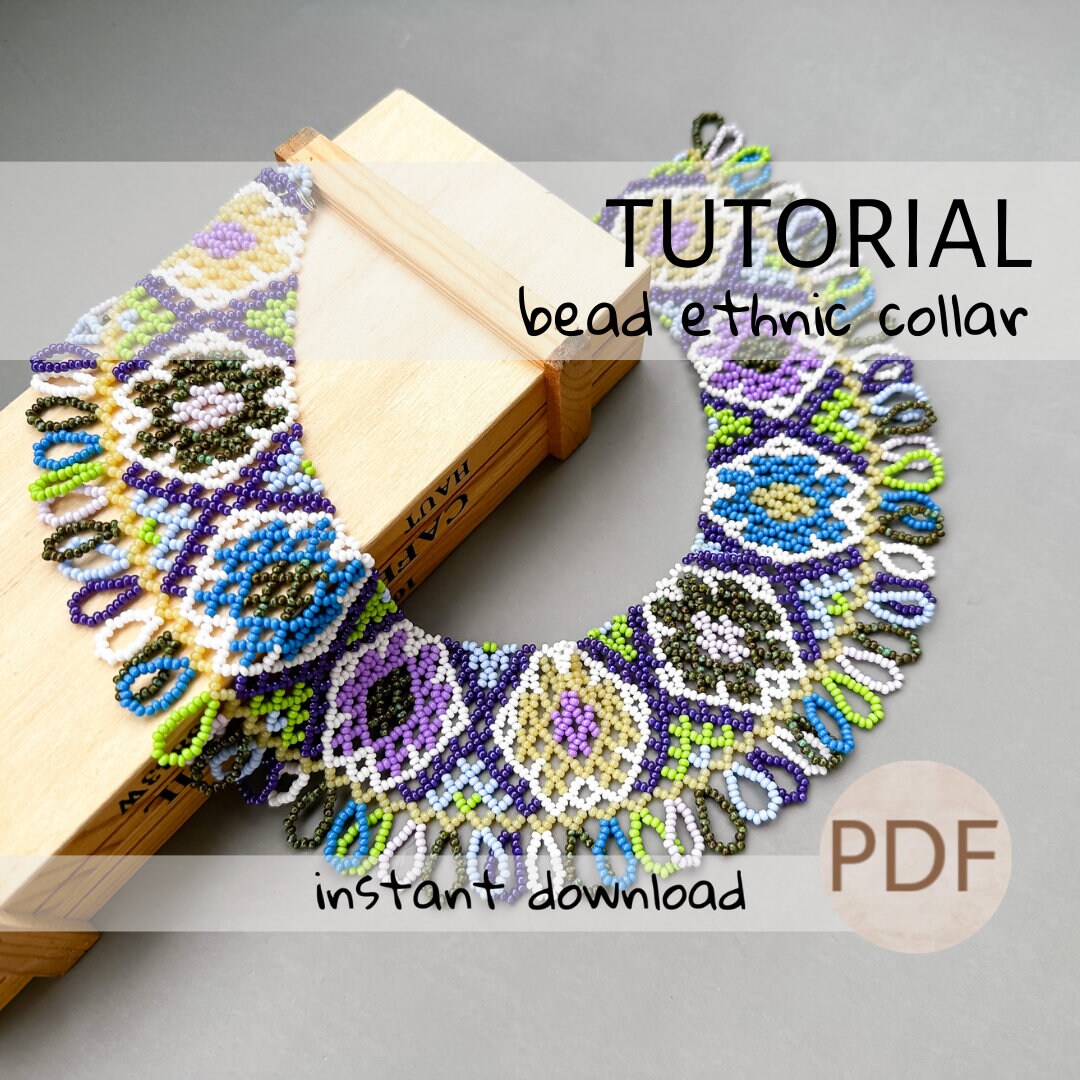 PDF Pattern Native Colorful Collar Necklace - Seed Bead Ethnic Tribal ...
