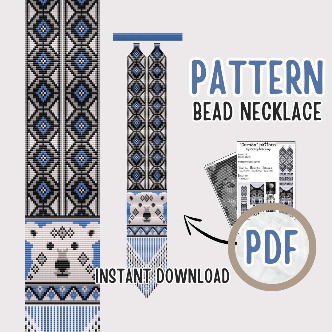 PDF DIY White Bear Geometric Bead Gerdan Pattern, Beading Tutorial ...