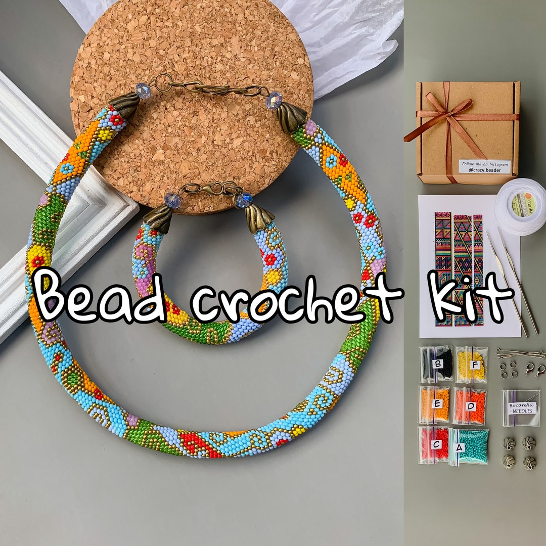 KIT to Make Bead Crochet Rope Necklace Crochet Seed Beaded Rope Jewelry ...