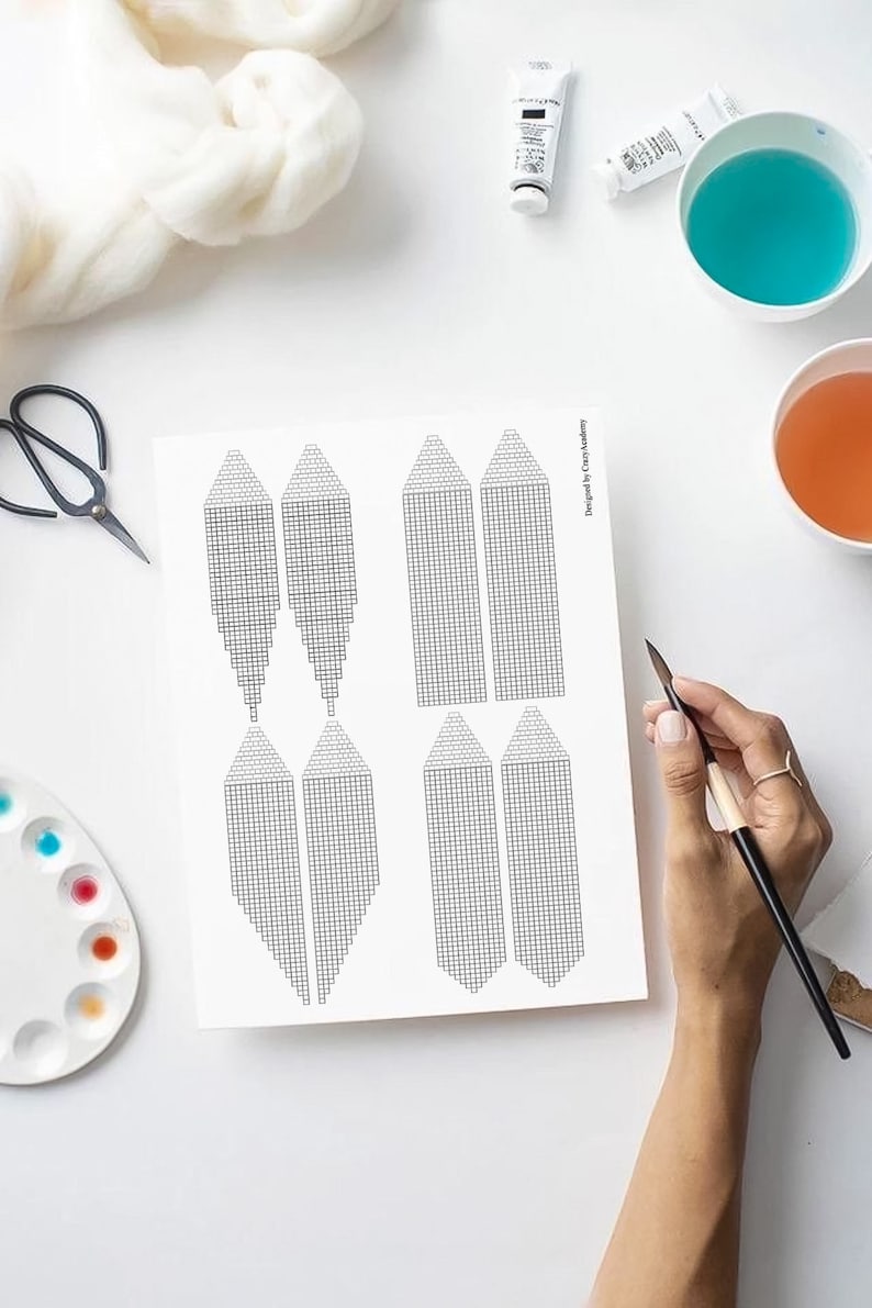 PDF Bead Blank Template Beading Graph Paper Pattern for 2 - Etsy