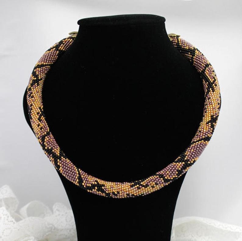 KIT to Make Python Bead Crochet Rope Jewerly Brown Snake - Etsy