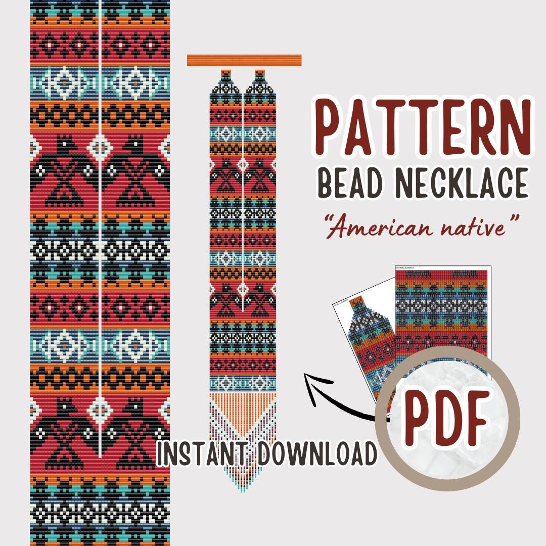 PDF DIY Beadweaving Beaded Native Eagle Gerdan Pattern, Red Loom ...
