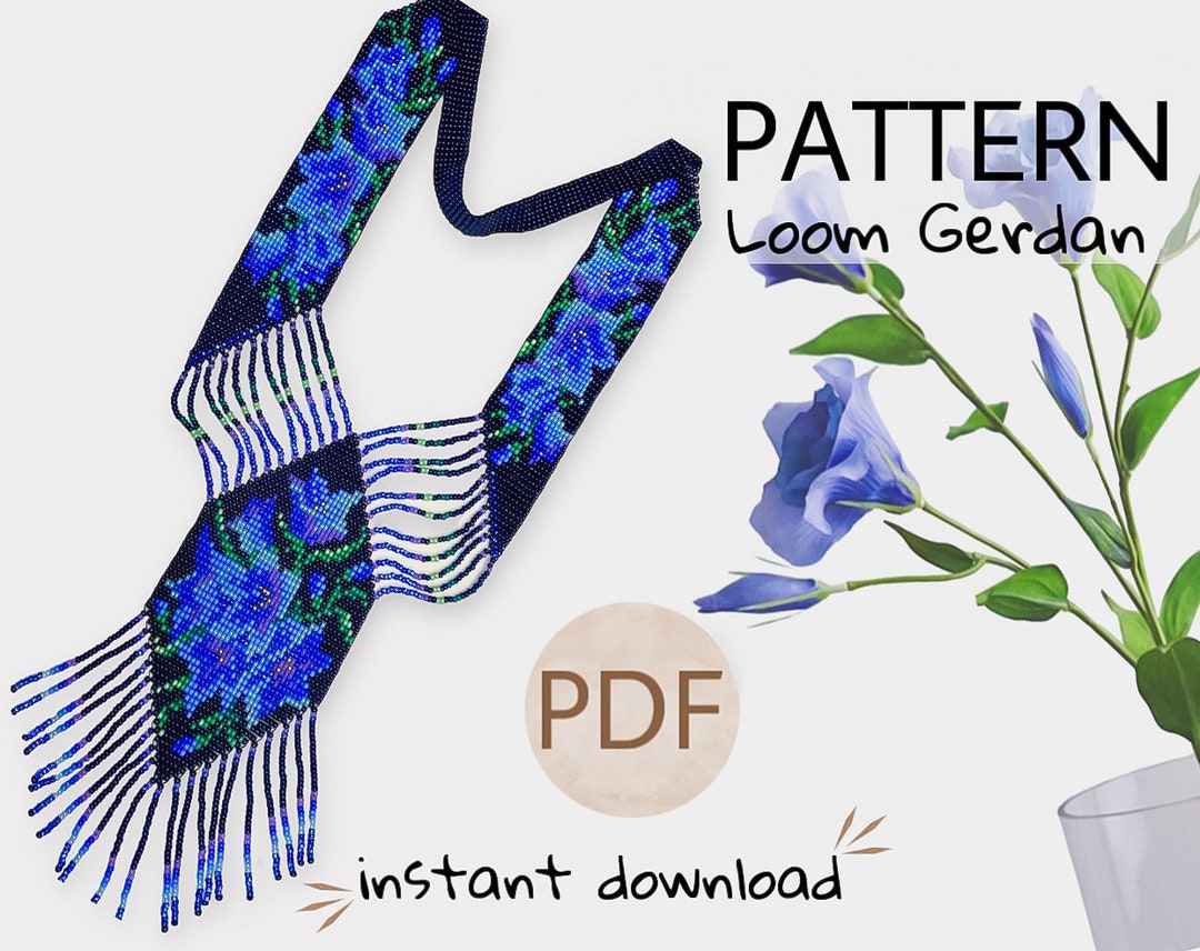 PDF Bead Necklace Pattern, DIY Jewelry Adult Craft Pattern, Seed Bead ...