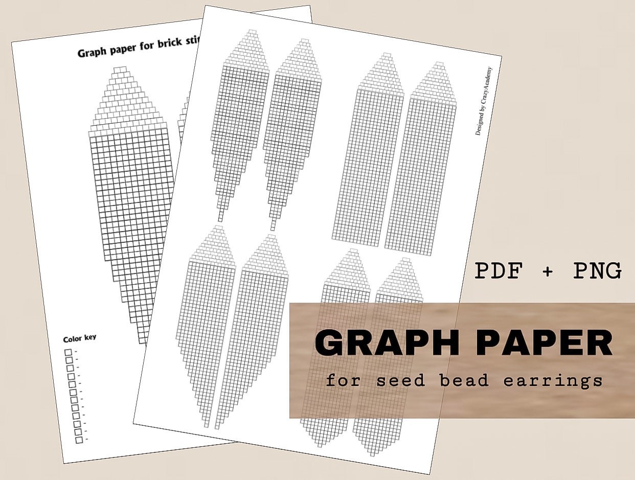 PDF Bead Blank Template, Beading Graph Paper Pattern for 2 Drop Brick ...