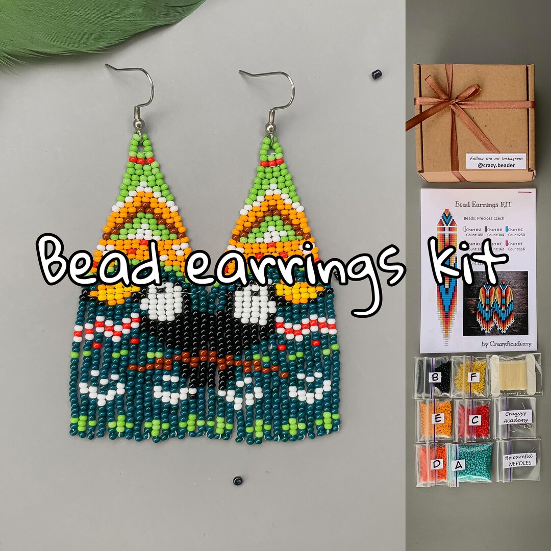 DIY Kit to Make Toucan Bead Fringe Earring Pattern - Hawaii Animal ...