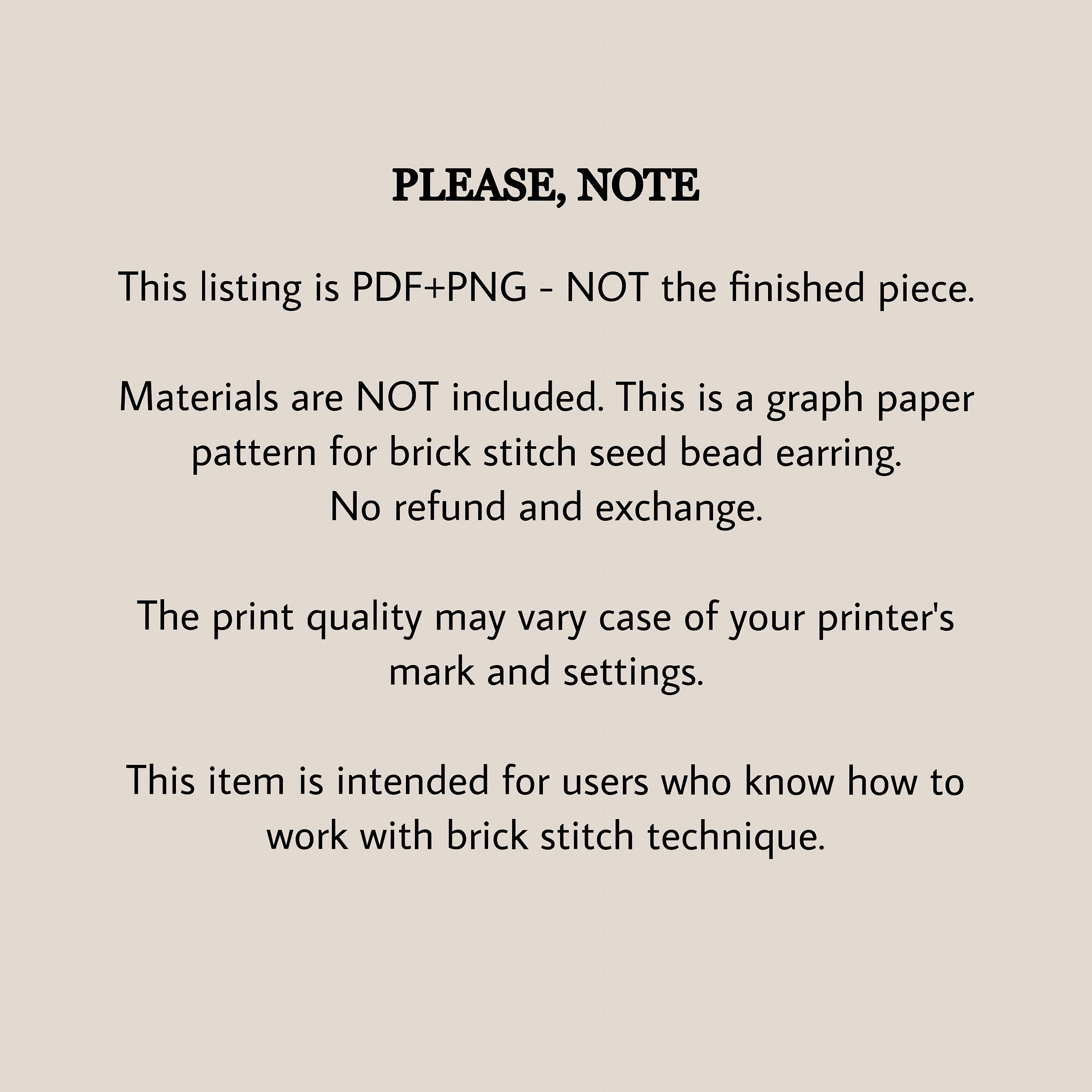 PDF Bead Blank Template, Beading Graph Paper Pattern for 2 Drop Brick ...
