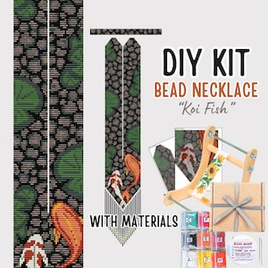 DIY Kit Koi Fish Gerdan With Fringe - Boho Beaded Ethnic Loom Necklace - Bead Loom Kit - Jewelry ...