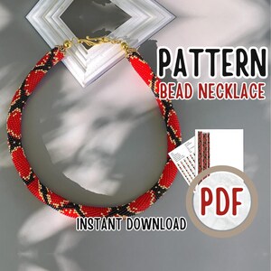 PDF Red Gold Python Necklace Pattern - Bead Crochet Rope Pattern - Diy ...