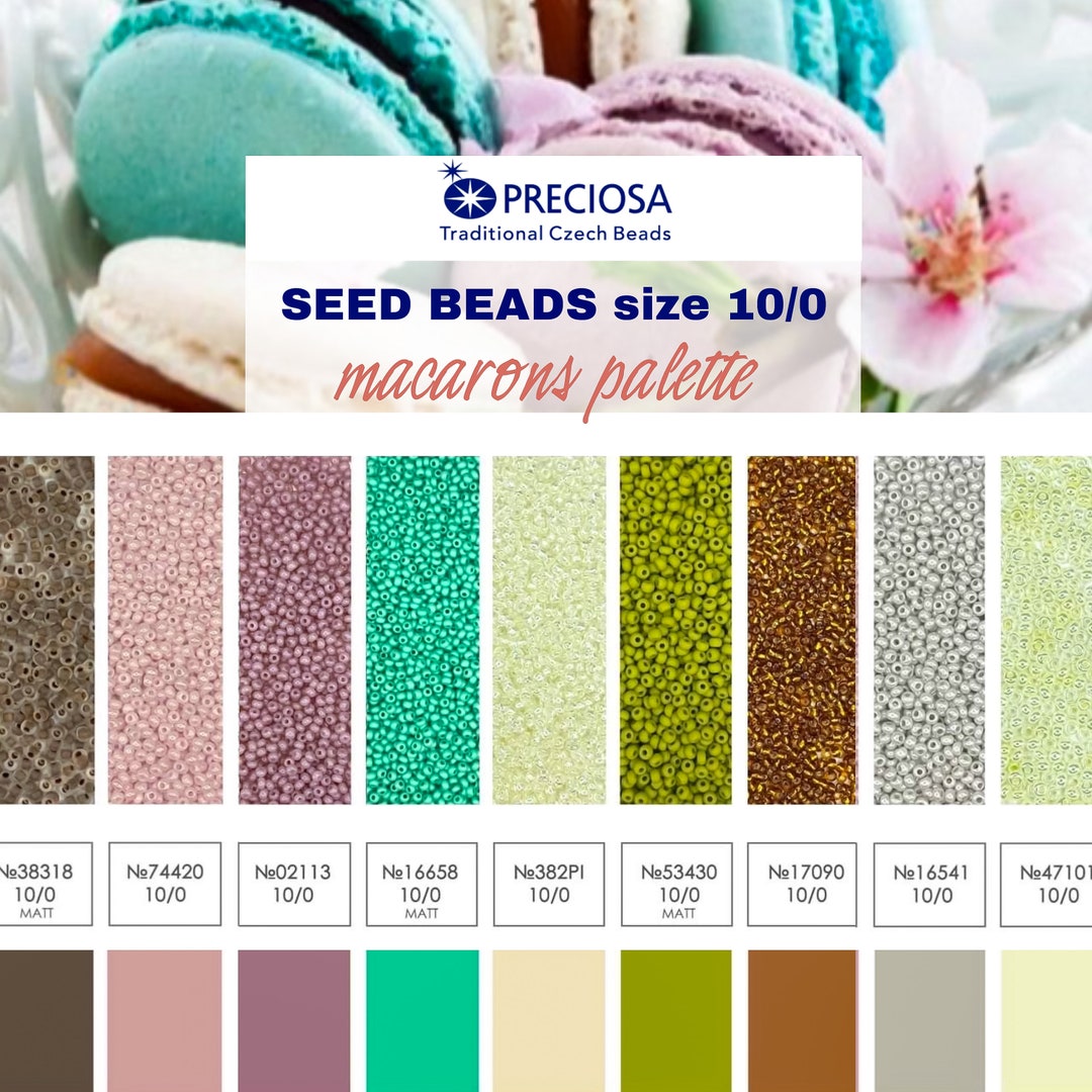 Preciosa Ornela Czech Seed Beads 10/0 Kit, Macarons Palette, Opaque ...