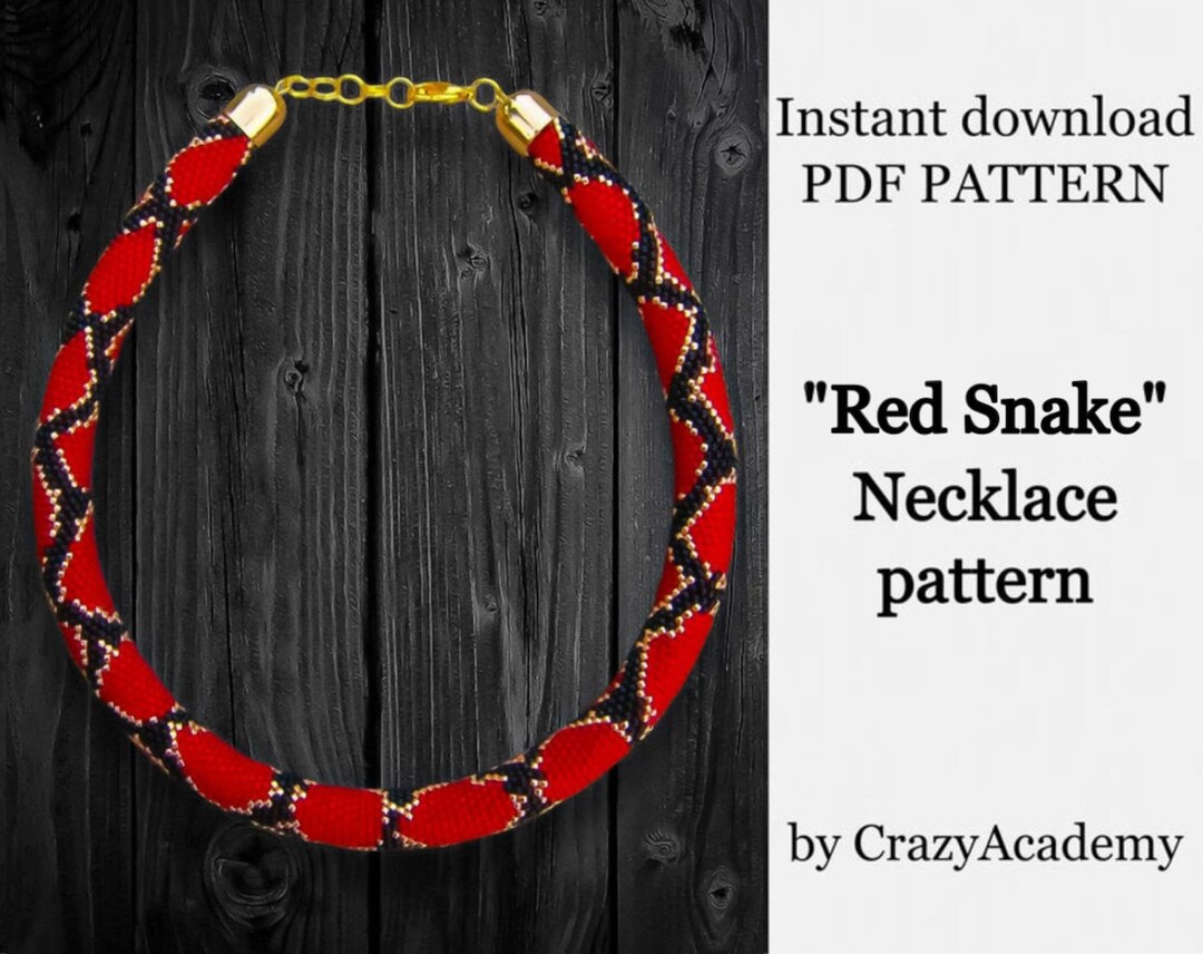PDF Red Gold Python Necklace Pattern Bead Crochet Rope - Etsy