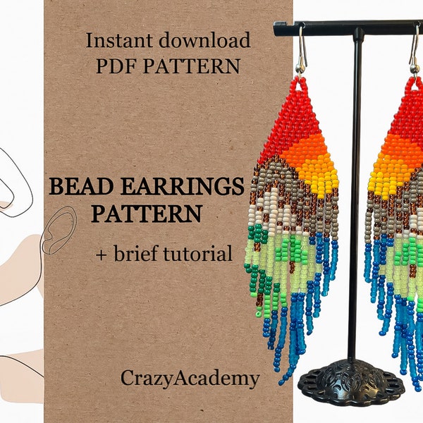 Sunset Seed Bead Earring Pattern - Etsy