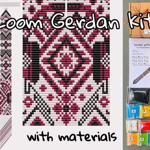 DIY Kit Symbolic Ukrainian Ornament Gerdan Fringe, Red Black Geometric ...
