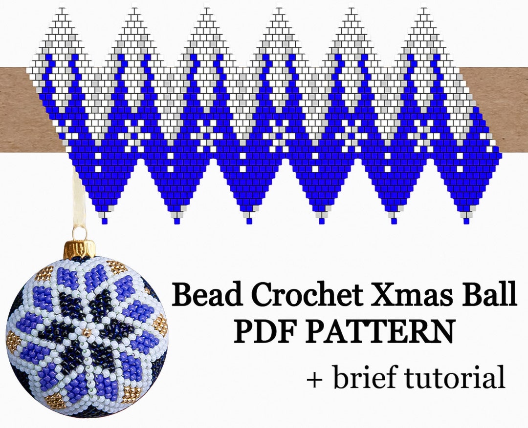 PDF Blue White Icicle Beadwork Pattern, Bead Crochet Tutorial, Beading ...