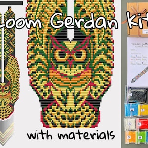 DIY Bead Yellow Green Owl Gerdan Necklace Kit, Wild Bird Owl Loom ...