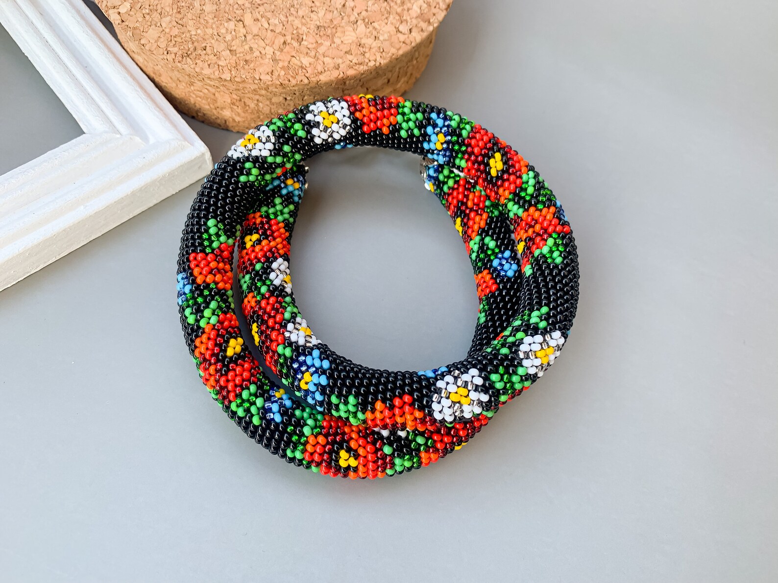 KIT to Make Bead Crochet Black Rope Necklace Bracelet Red - Etsy