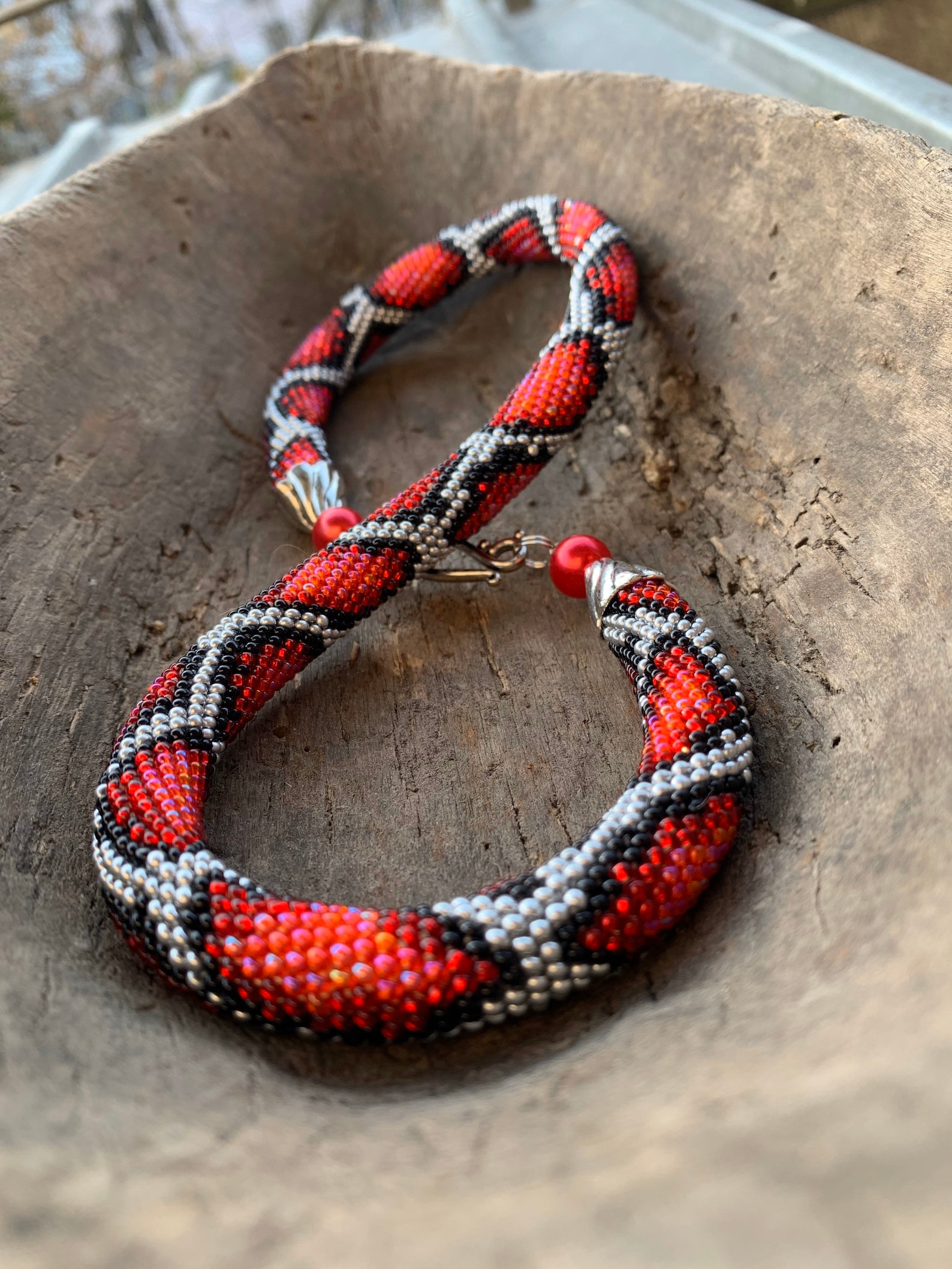 KIT to Make Bead Crochet Red Snake Necklace and Bracelet - Etsy