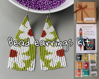 KIT to Make Long Bead Crochet Orange Tiger Necklace African - Etsy