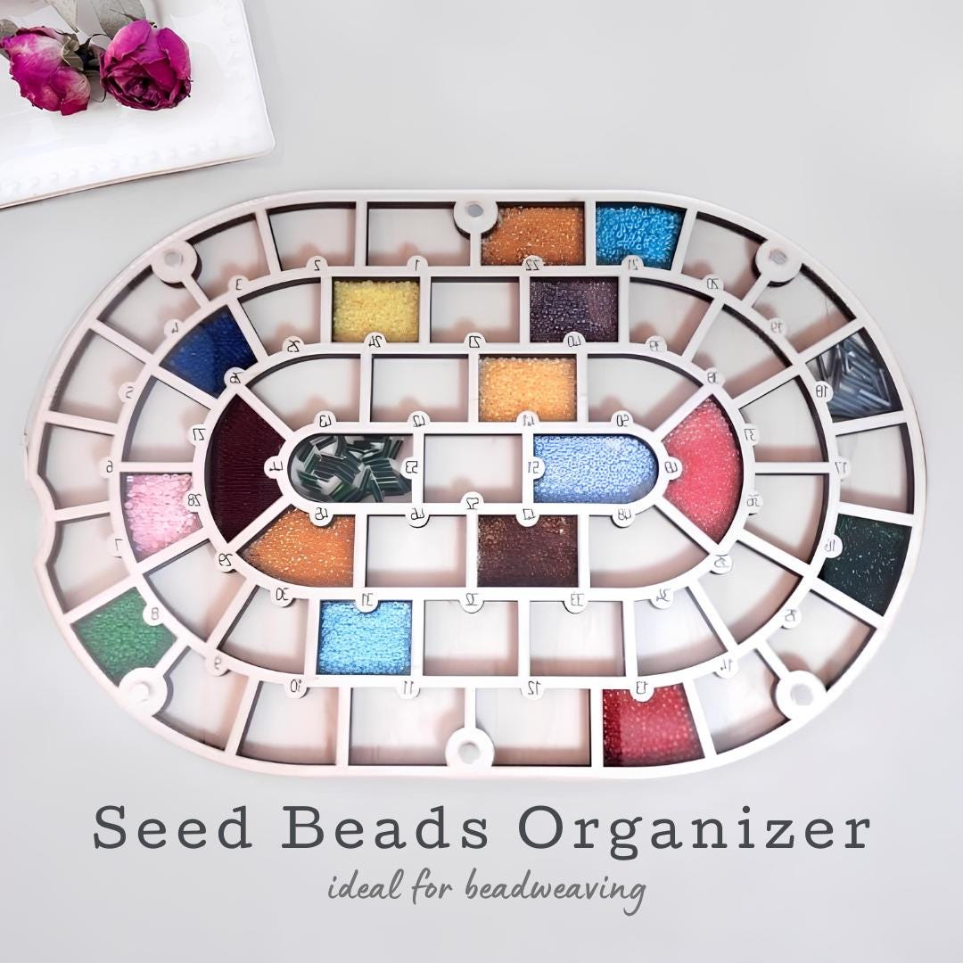 Wood Beads Organizer With 53 Sections, Bead Wood Holder, Beading ...