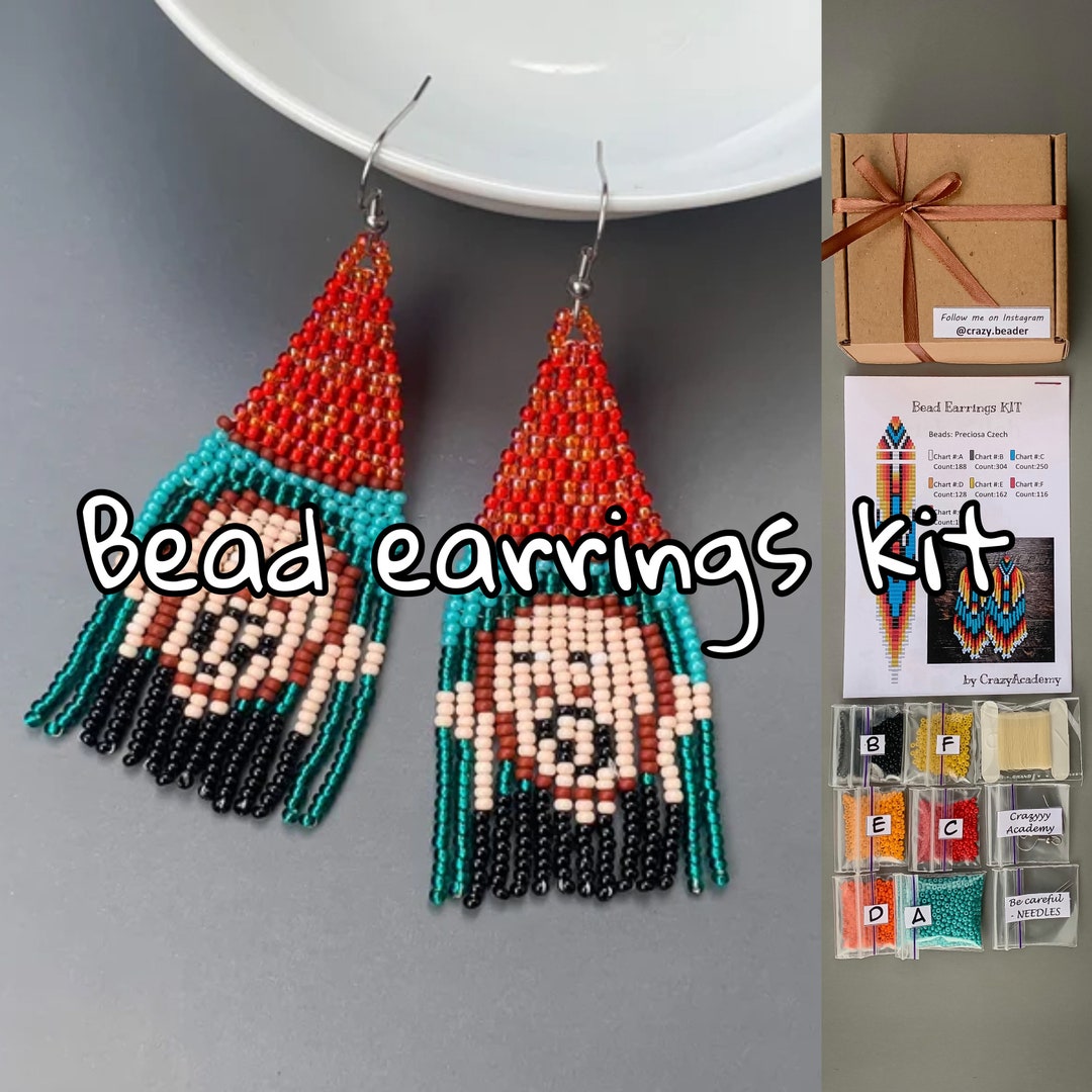 DIY Kit to Make the Scream Painting Bead Fringe Earring Pattern - Munch ...