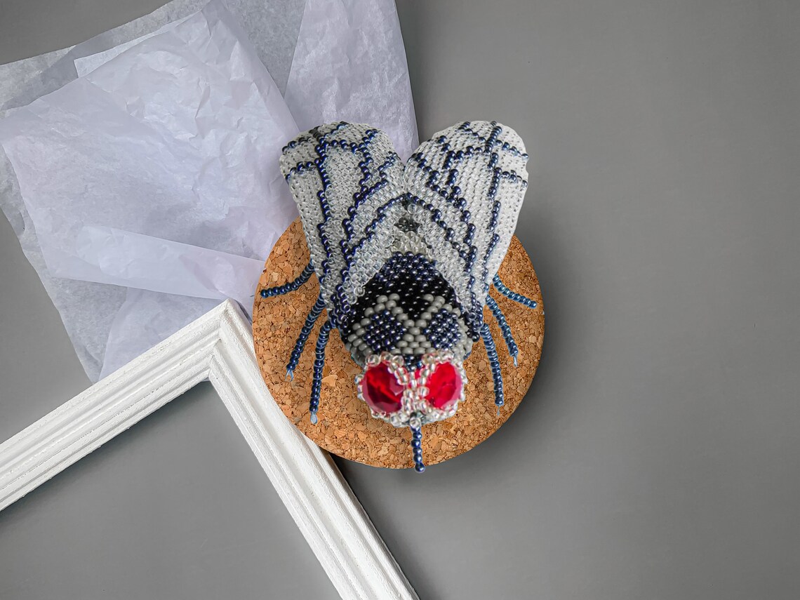 PDF Seed Bead Fly Pattern, Brick Stitch Beading Bug Pattern Tutorial ...