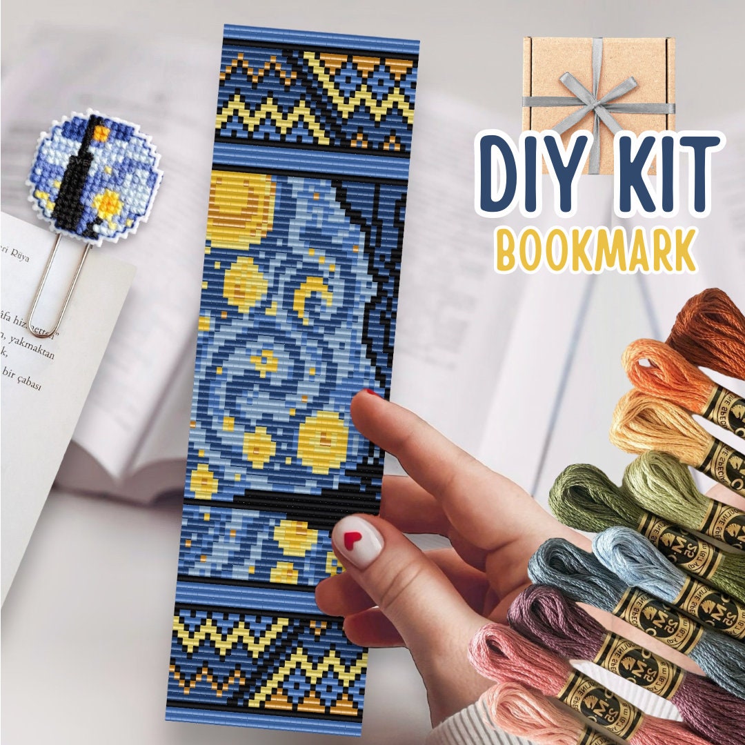 DIY Vintage Art Van Gog Starlight Night Bookmark Kit, Starry Night ...