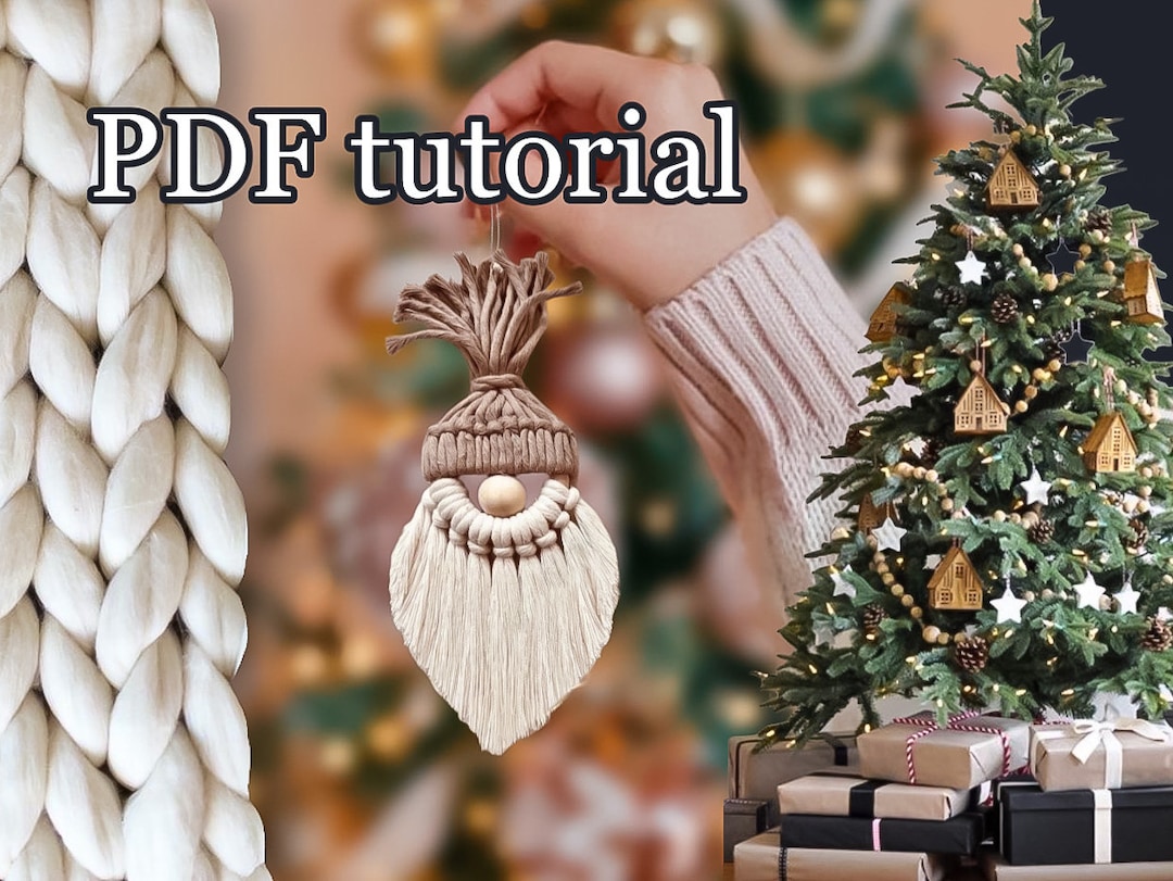 PDF Tutorial of Macrame Santa Gnome, DIY Santa Craft, Christmas Tree ...