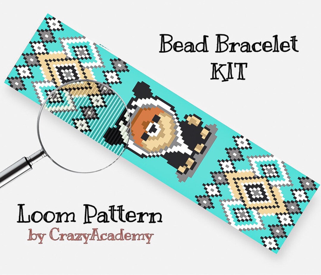 KIT to Make Dog Puppy Loom Beading Bracelet DIY Turquoise Dog Pattern ...
