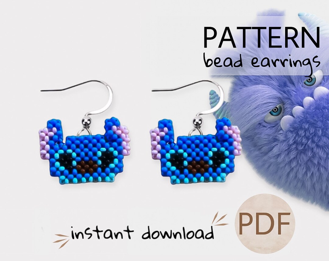PDF DIY Tiny Blue Alien Beginner DIY Beading Pattern, Bead Needle Craft ...