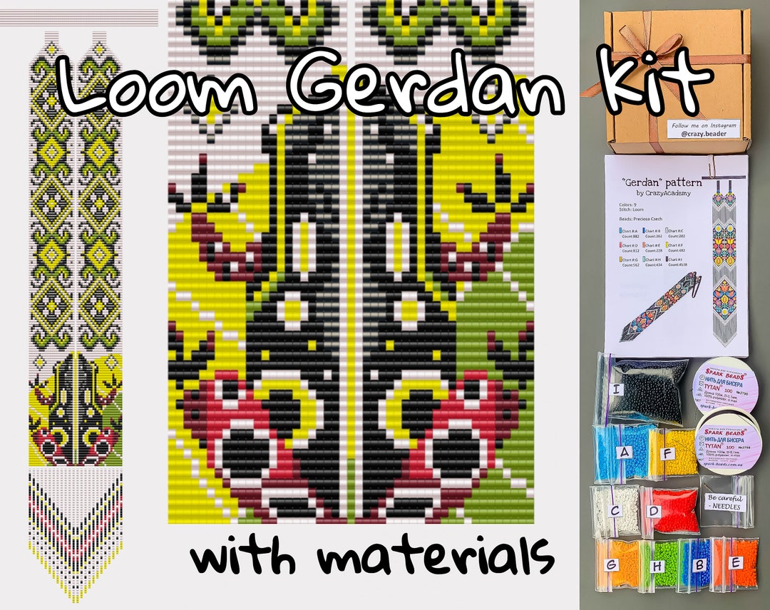 DIY Kit Frog Beaded Gerdan Pattern Loom Frog Bead Necklace Pattern ...