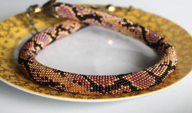 KIT to Make Python Bead Crochet Rope Jewerly Brown Snake - Etsy