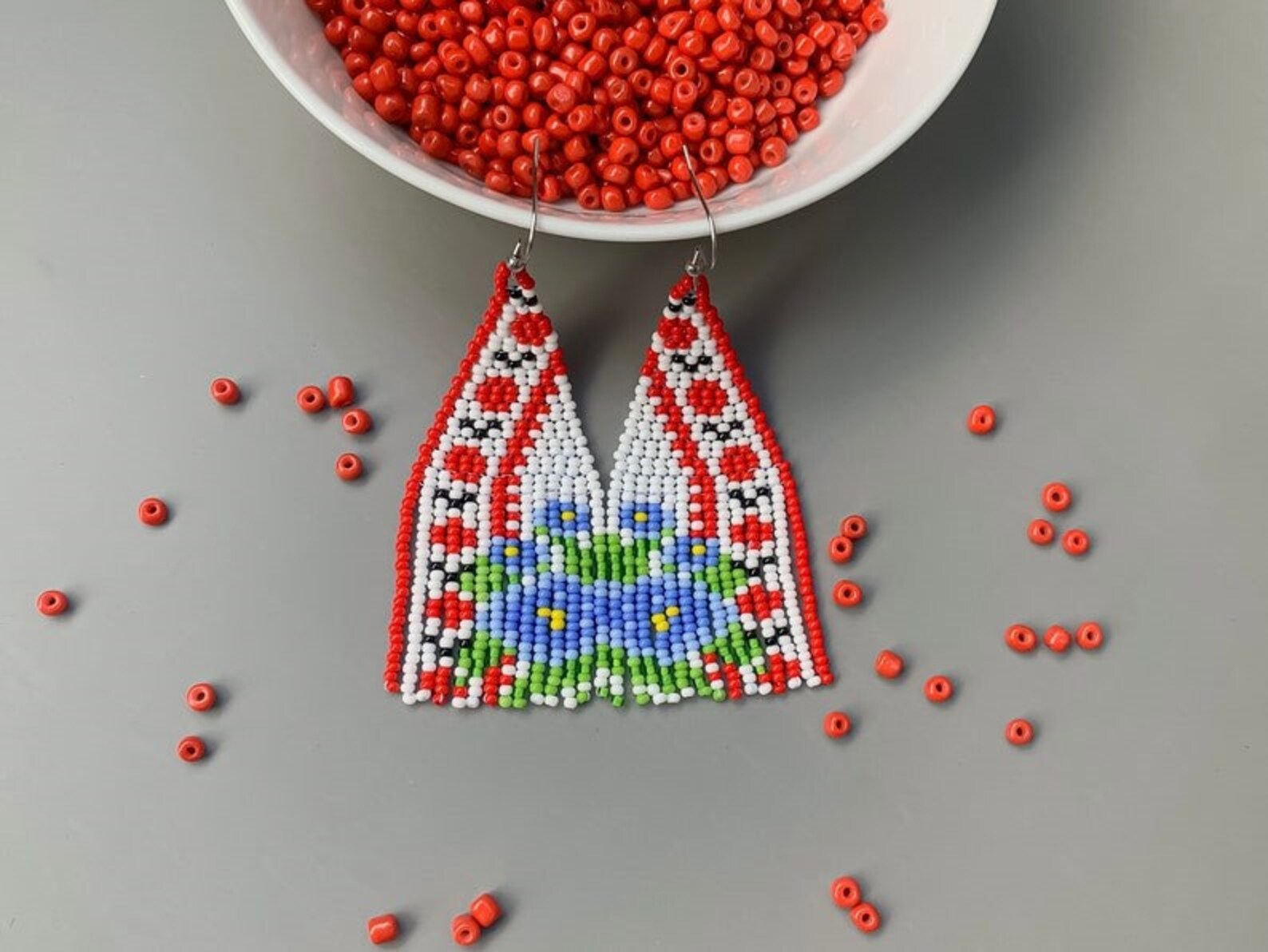 PDF Traditional Ukrainian Fringe Beading Earrings Pattern | Etsy