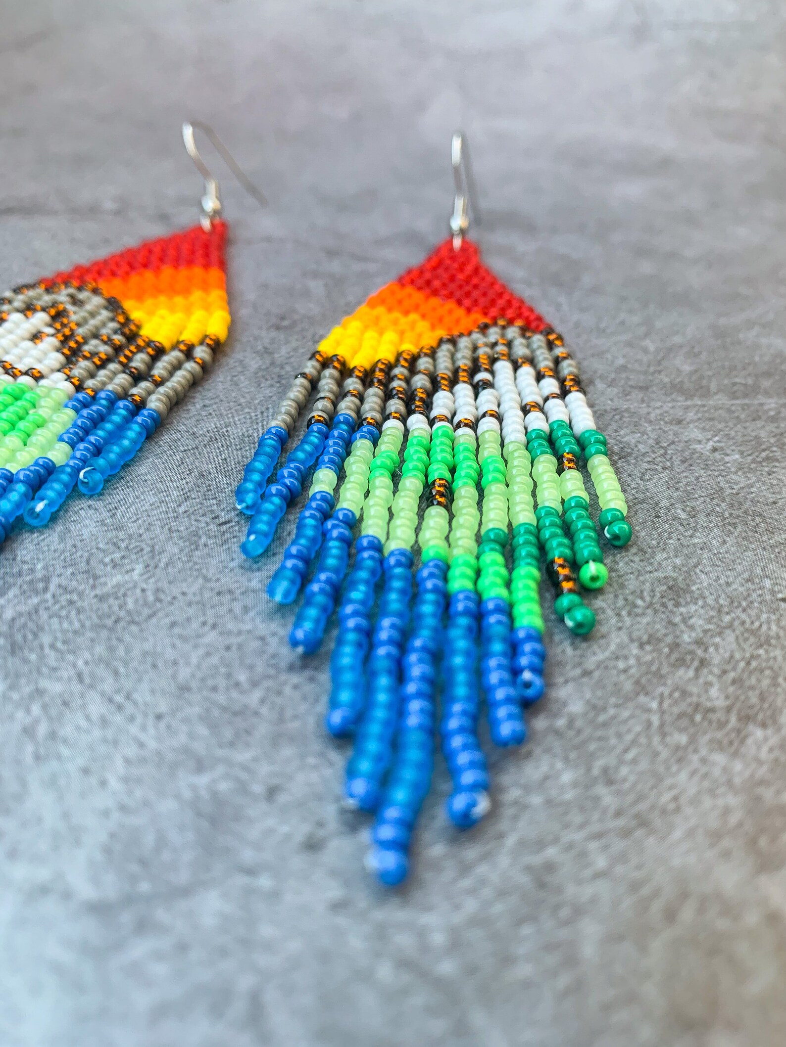 DIY Kit to Make Sunset Pattern Bead Fringe Earrings - Landscape ...
