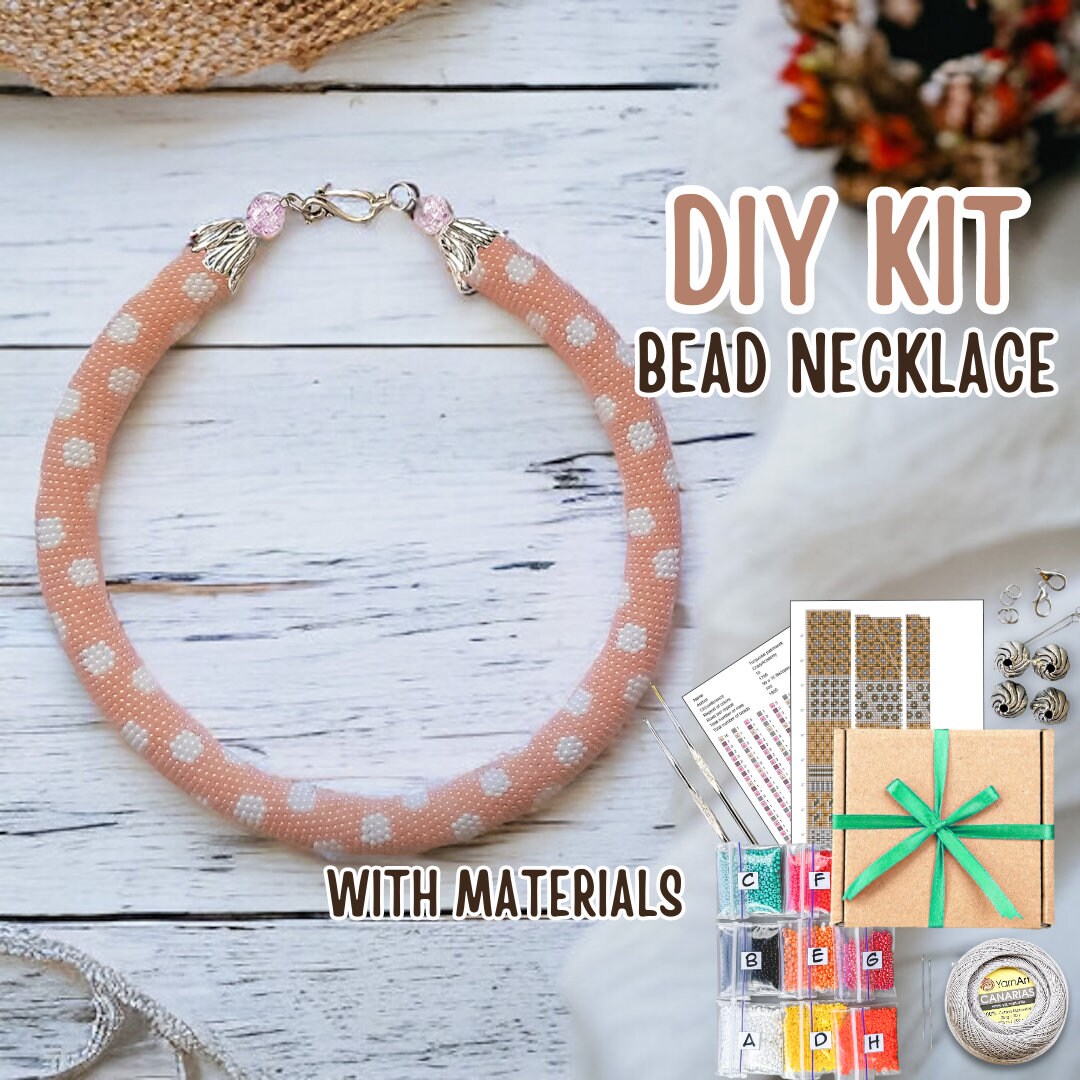 DIY Necklace KIT, Anniversary Gifts Pink Coral Necklace, Personalized ...