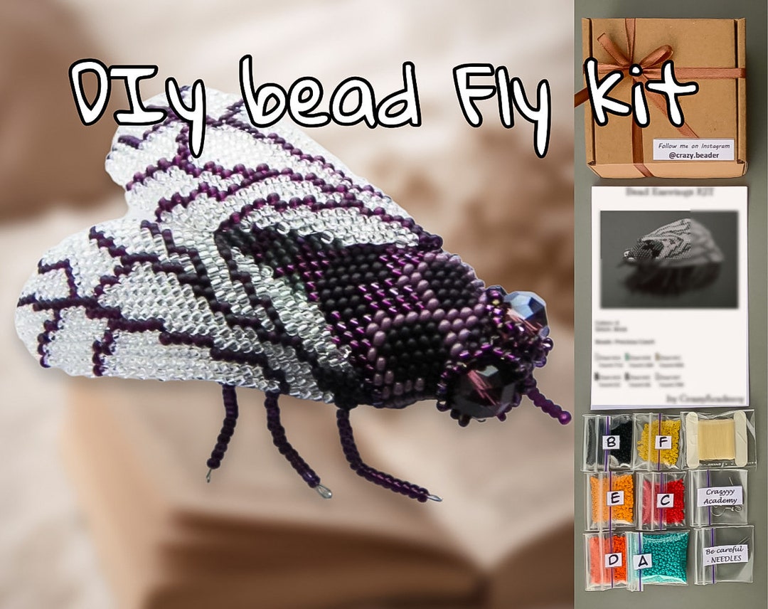 DIY Animal Bug Brooch Beading Kit, Needle Bead Kit, DIY Bead Fly Kit ...