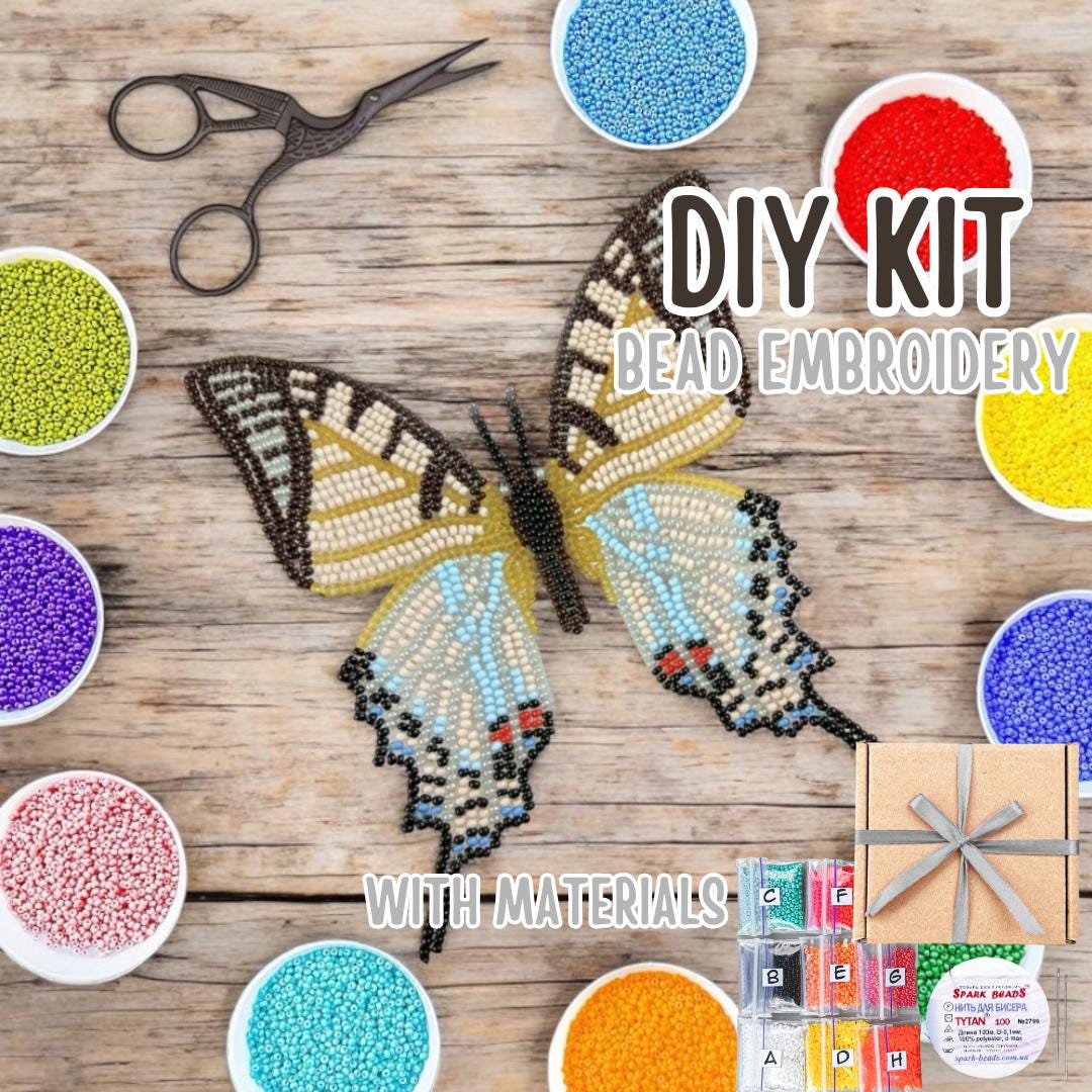 DIY Bug Butterfly Bead Embroidery Kit, DIY Craft Beadwork Kit, Home ...