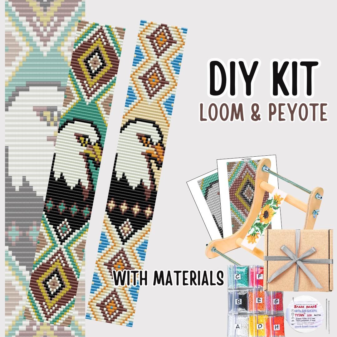 DIY Kit Ethnic Tribal Eagle Loom or Peyote Beading Bracelet – American ...