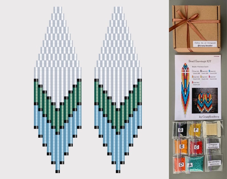 DIY Kit to Make Simple Ombre Bead Fringe Earring Pattern - Etsy