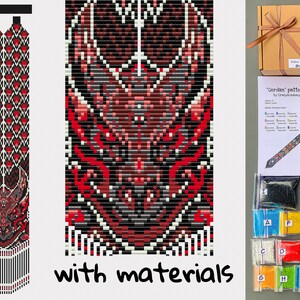DIY Bead Red Dragon Necklace Kit, DIY Craft Kit, Hand Loomwork Pattern ...