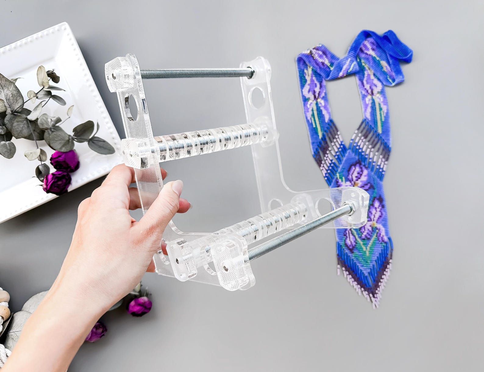 Jewelry Making Transparent Bead Loom, Upright Bead Weaving Frame, Clear ...