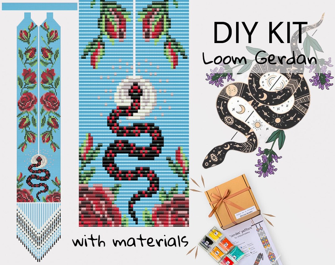 DIY Beaded Necklace Kit, Boho Gerdan Jewelry Kit, Adult DIY Kit, Seed ...