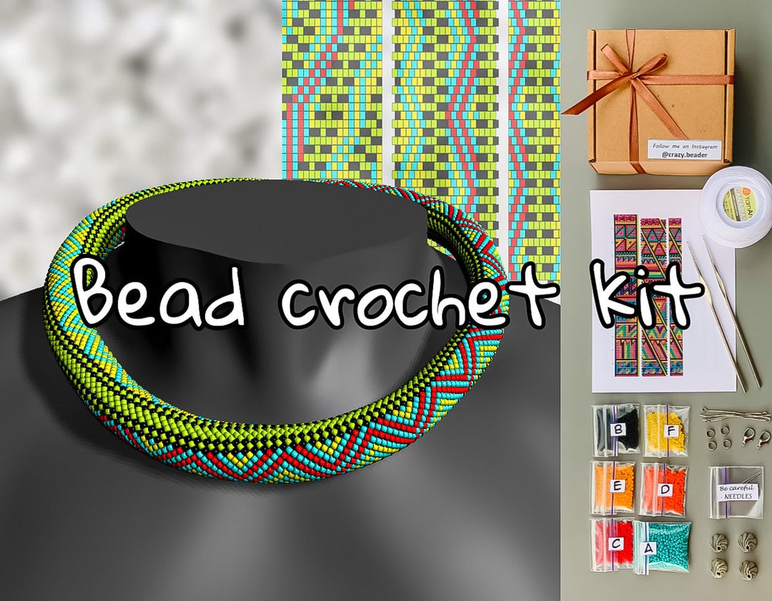 Do It Yourself Green Spring Crochet Kit, DIY Jewelry Kit, Beading Kits ...