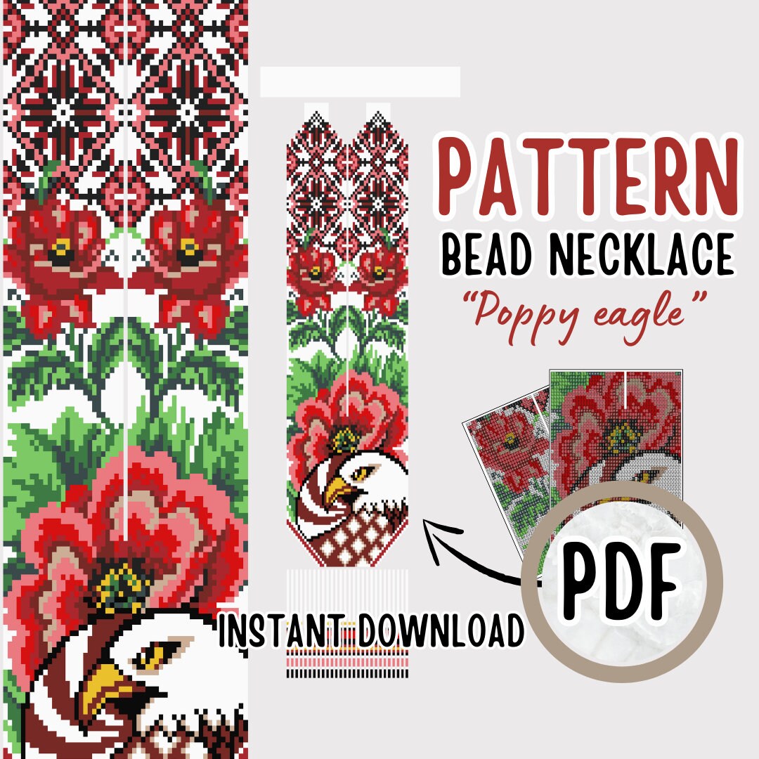PDF DIY White Poppy Eagle Loom Stitch Gerdan Pattern, Ethical Beading ...
