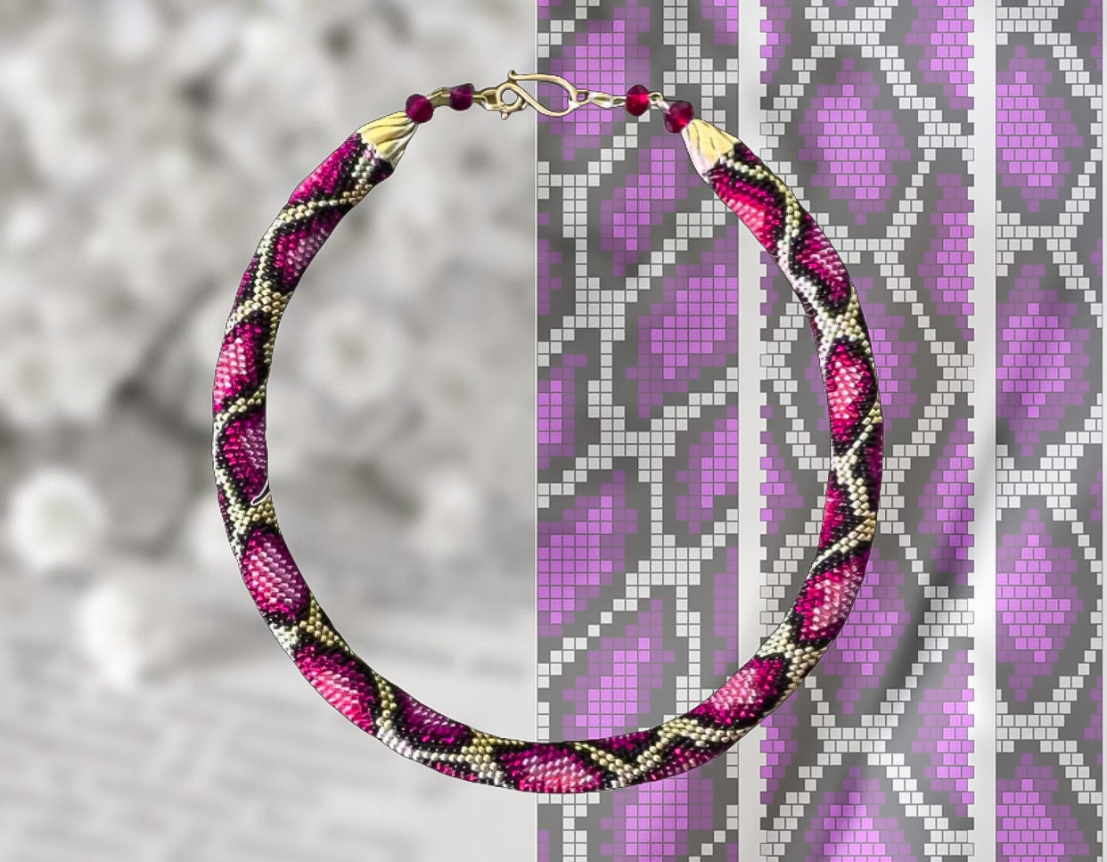 KIT zur Herstellung rosa Schlangen perlen Häkelkette rosa | Etsy