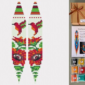 DIY Kit Hummingbird Bead Fringe Earrings, Beadwork Bird Colibri ...
