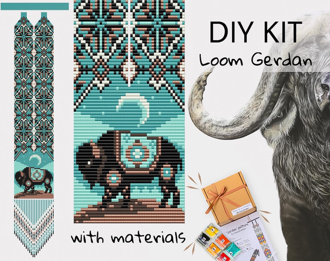 DIY Beaded Buffalo Necklace Making Kit, Wild Animal Native Jewelry ...