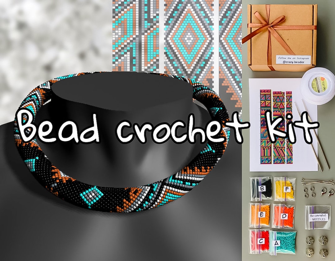DIY Native American Inspired Bead Crochet Necklace Kit, DIY Jewelry ...