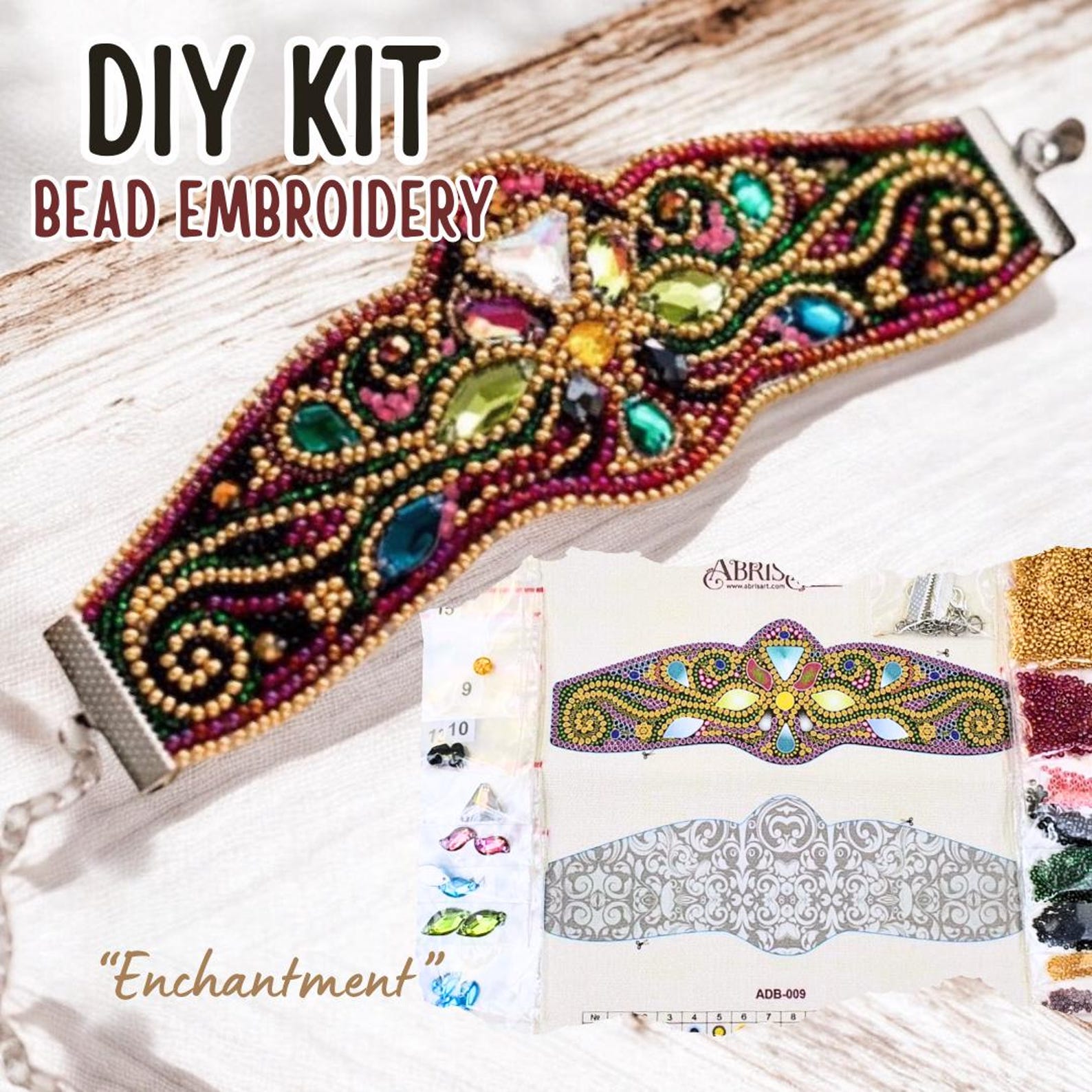 DIY Red Gold Luxury Beaded Bracelet Kit, Handmade Bracelet Beadwork Kit ...